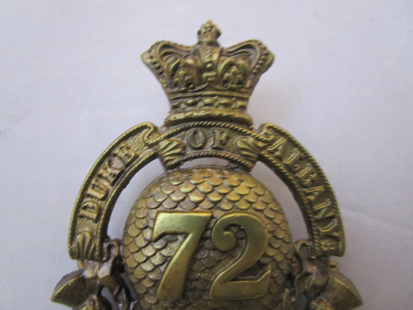 Scottish Glengarry 72nd Duke Of Albany's Own Highlanders Badge Antique ...